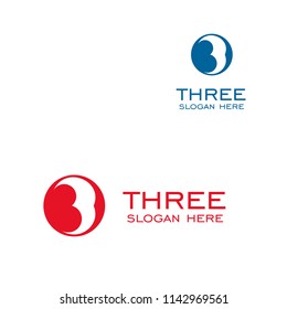 Three Logo Design 3 Number Logo Stock Vector (Royalty Free) 1142969561 ...