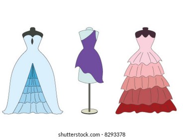 Fashionable Tailors Mannequin Vector Set Vintage: เวกเตอร์สต็อก (ปลอด ...