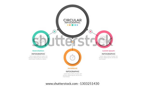 Three Multicolored Circles Connected Main Round Stock Vector (Royalty ...