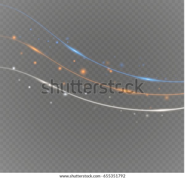 Three Neon Lines Curves Lighting Effects: vector de stock (libre de ...
