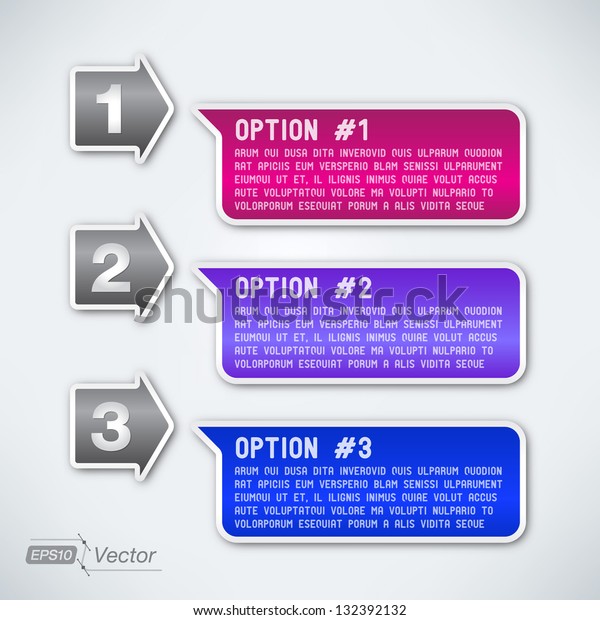 Three Options Stock Vector (Royalty Free) 132392132 | Shutterstock