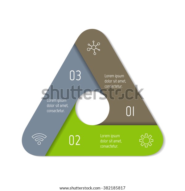 Three Options Isolated Infographic Banner Triangle Stock Vector ...