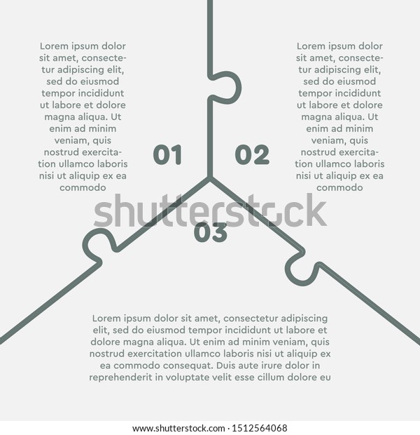 Three Options Puzzle Squares Diagram Squares Stock Vector (Royalty Free ...