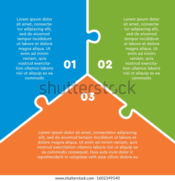 Three Options Puzzle Squares Diagram Squares Stock Vector (Royalty Free ...
