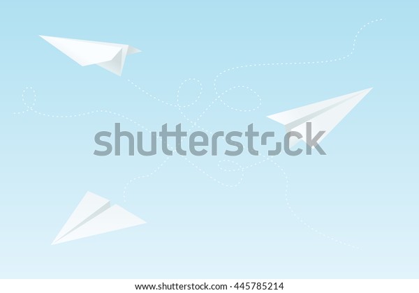 Three Paper Airplanes Stock Vector (Royalty Free) 445785214 | Shutterstock