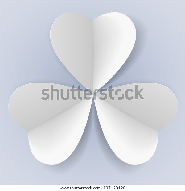 Three Paper Hearts Form Trefoil Stock Vector (Royalty Free) 197120120 ...