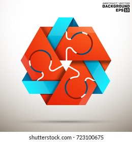 Three Part Puzzle Process Diagram Isolated Stock Vector (Royalty Free ...