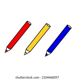 Three Pencils Vector Illustration Colors Blue Stock Vector (Royalty ...