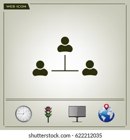 Three People Connected Network Symbol Download Stock Vector (Royalty ...