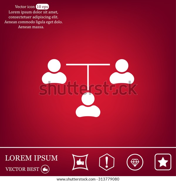 Three People Connected Network Symbol Download Stock Vector (Royalty ...