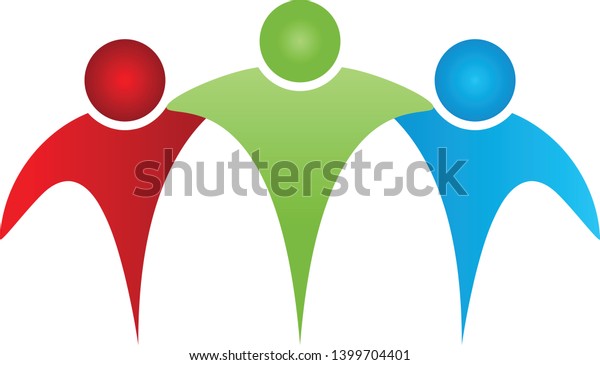 Three People Different Colors Logo Stock Vector (Royalty Free ...
