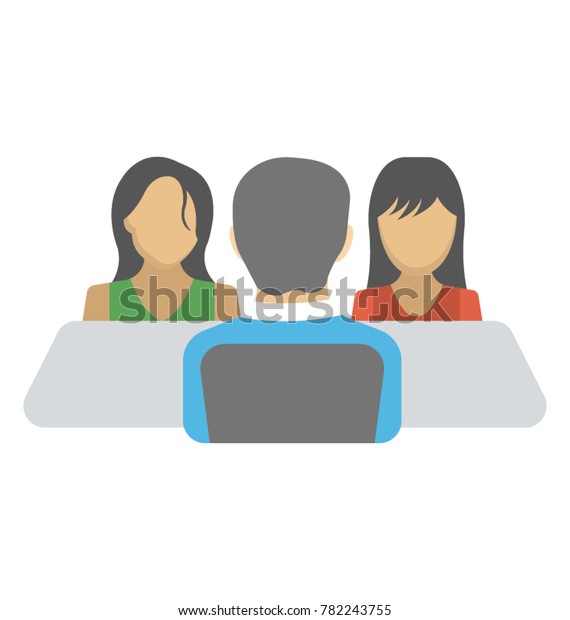 Three People Sitting Together Giving Interview Stock Vector (Royalty ...
