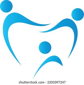 Three People Tooth Tooth Dentist Logo Stock Vector (Royalty Free ...