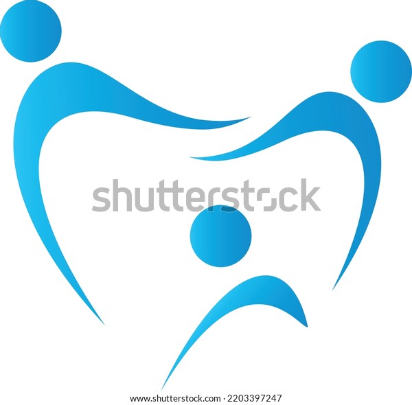 Three People Tooth Tooth Dentist Logo Stock Vector (Royalty Free ...