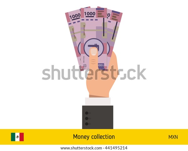 Three Peso Hand Mexican Peso Banknote: vector de stock (libre de ...