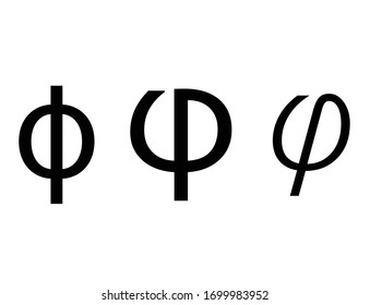 Greek Alphabet Phi Vector Icon: vector de stock (libre de regalías ...