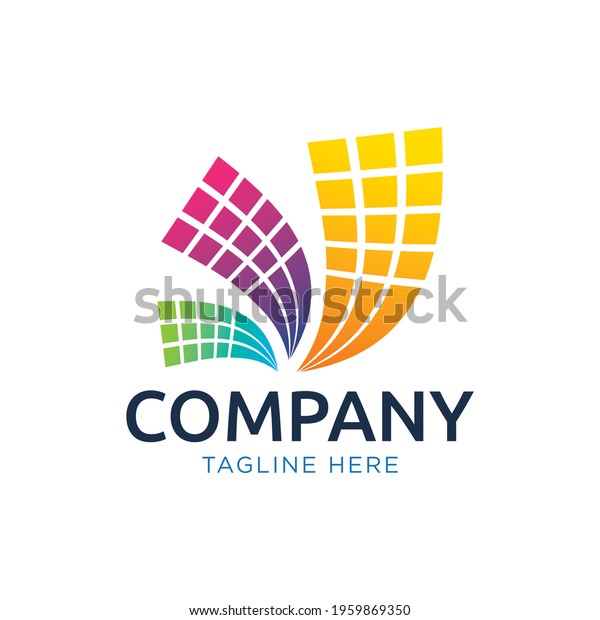 Three Pillars Abstract Logo Design Template Stock Vector (Royalty Free ...