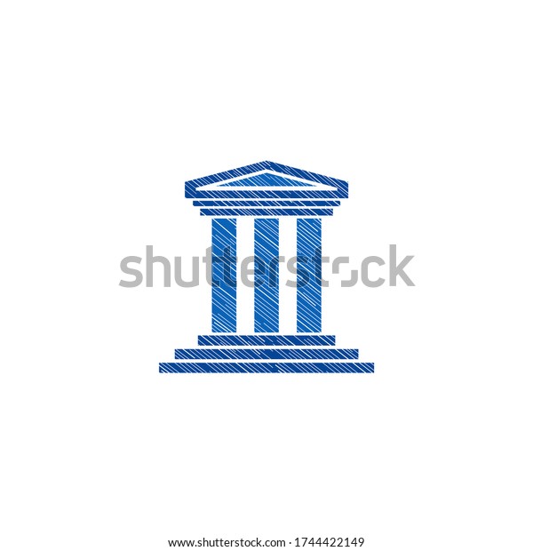 Three Pillars Logo Pencil Drawing Style Stock Vector (Royalty Free ...