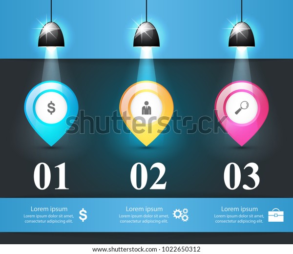 Three Pin Items Business Infographic Vector Stock Vector (Royalty Free ...