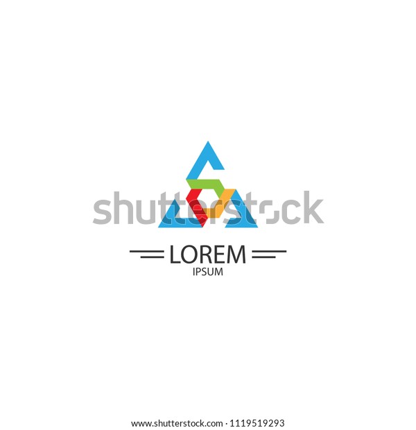 Three Pointed Logo Vector Illustration Eps: vector de stock (libre de ...
