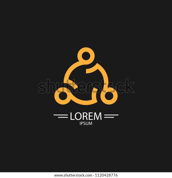 Three Pointed Logo Vector Illustration Eps: vector de stock (libre de ...