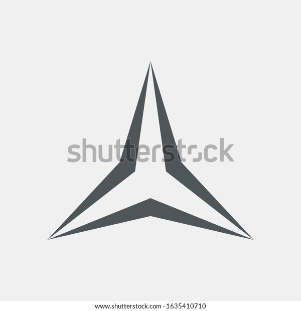 Three Pointed Star Classic Rating Icon Stock Vector (Royalty Free ...
