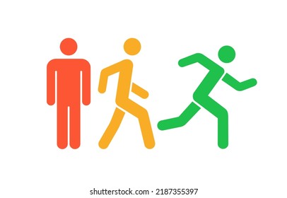 Three Positions Man Stands Walk Run Stock Vector (Royalty Free ...