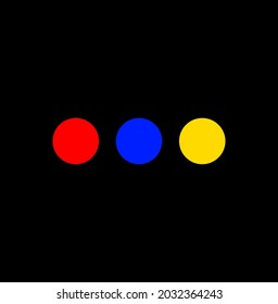 Three Primary Colour Dots On Black Stock Vector (Royalty Free ...