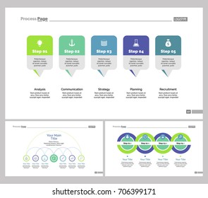 Four Production Slide Templates Set Stock Vector (Royalty Free ...