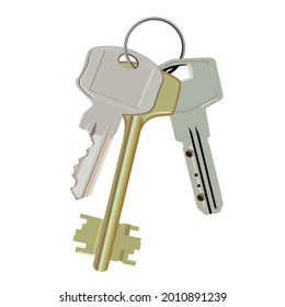 Three Realistic Keys Vector Illustration Stock Vector (Royalty Free ...