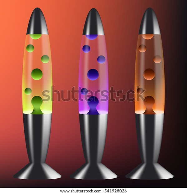 Three Realistic Lava Lamps Different Colors Stock Vector (Royalty Free ...