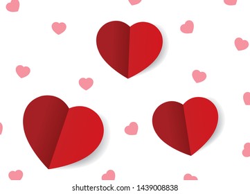 Three Red Hearts Design Cardweb On Stock Vector (Royalty Free) 1439008838