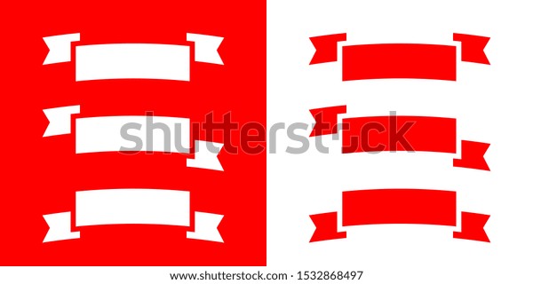 Three Red Ribbon Banner On White Stock Vector (Royalty Free) 1532868497 ...