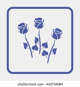 Three Roses Illustration Stock Vector (Royalty Free) 443734084 ...