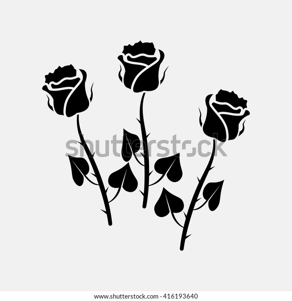 Three Roses Vector Illustration Stock Vector (Royalty Free) 416193640 ...