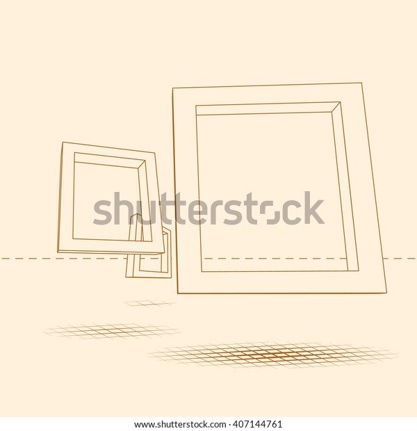 Three Schematic Rectangular 3d Frames Your Stock Vector (Royalty Free ...