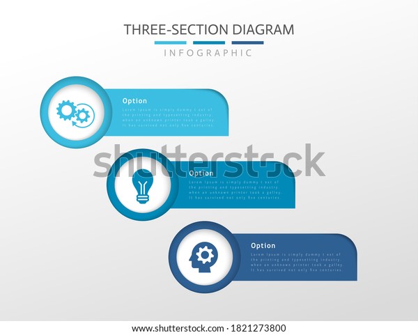Three Section Diagram Infographics Representing Three 库存矢量图（免版税 ...