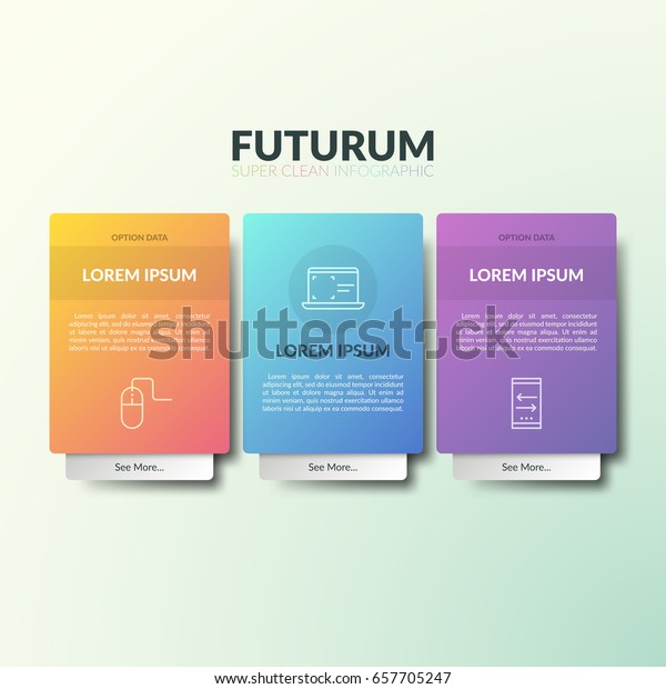 Three Separate Rectangular Elements Thin Line Stock Vector Royalty 8738