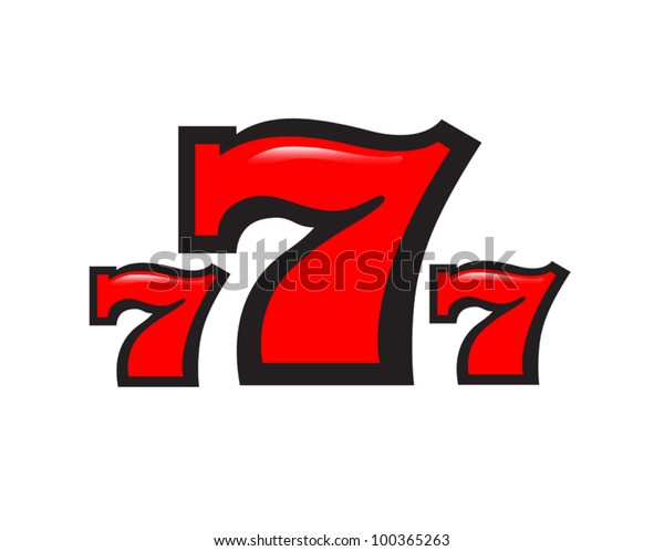 Three Sevens On White Background Stock Vector (Royalty Free) 100365263 ...