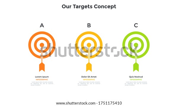 Three Shooting Targets Arrow Center Concept 库存矢量图（免版税）1751175410 ...