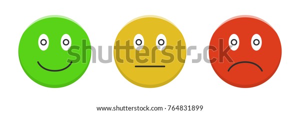 Three Smileys Different Emotions Stock Vector (Royalty Free) 764831899