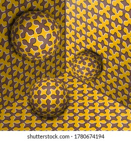 Three Spheres Move Corner Optical Illusion Stock Vector (Royalty Free ...