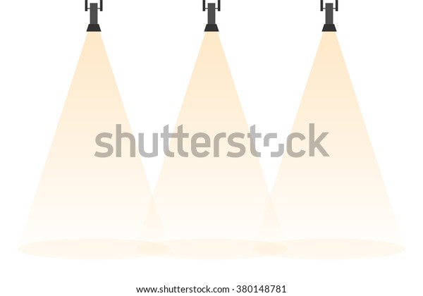 Three Spotlights Shines Down Isolated On Stock Vector (Royalty Free ...