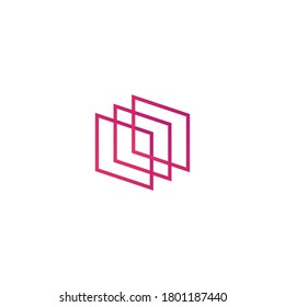 Three Squares Line Abstract Logo Stock Vector (Royalty Free) 1801187440 ...