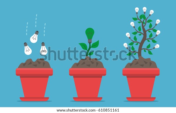 Three Stages Growing Light Bulbs Flower Stock Vector (Royalty Free ...
