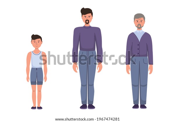 Three Stages Life Man Different Ages Stock Vector (Royalty Free ...