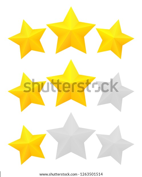 Three Star Rating Different Ranks One Stock Vector (Royalty Free ...