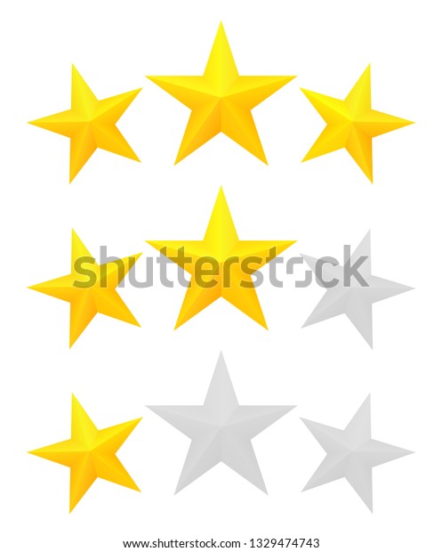 Three Star Rating Different Ranks One Stock Vector (Royalty Free ...