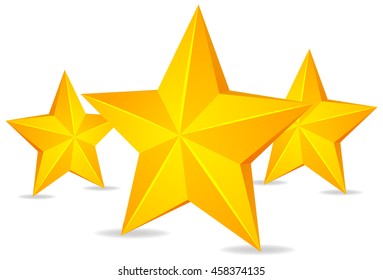 Three Stars On White Background Illustration Stock Vector (Royalty Free ...