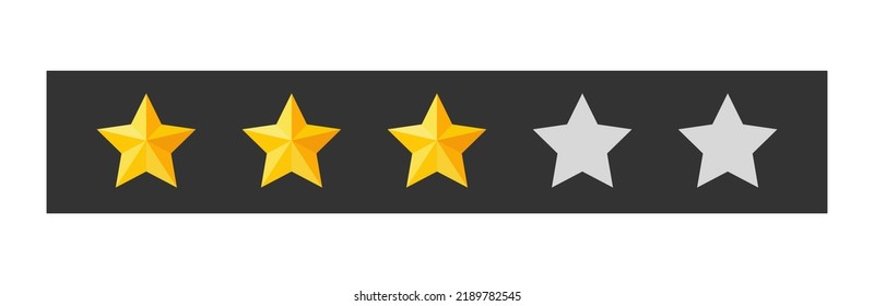 Three Stars Rating Button Yellow Rating Stock Vector (Royalty Free ...